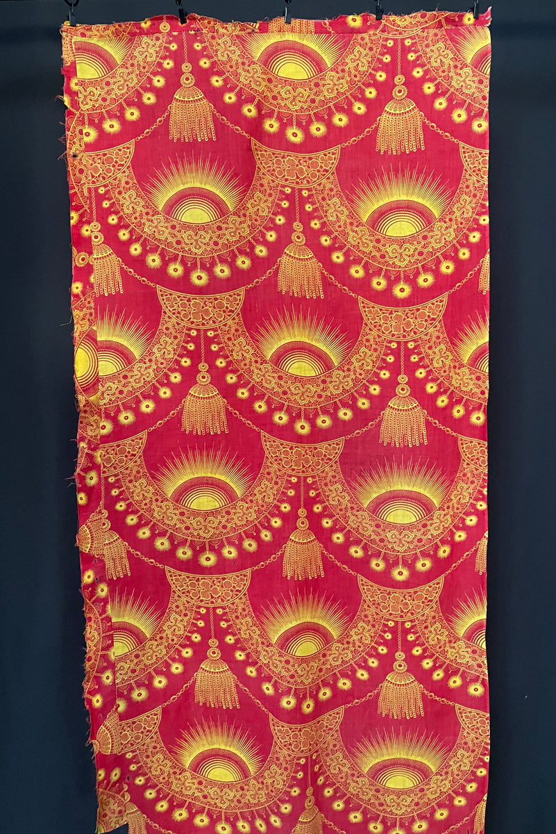 Soviet Printed Textile with Sunrise and Tassels: C19th Russia – Hannah ...