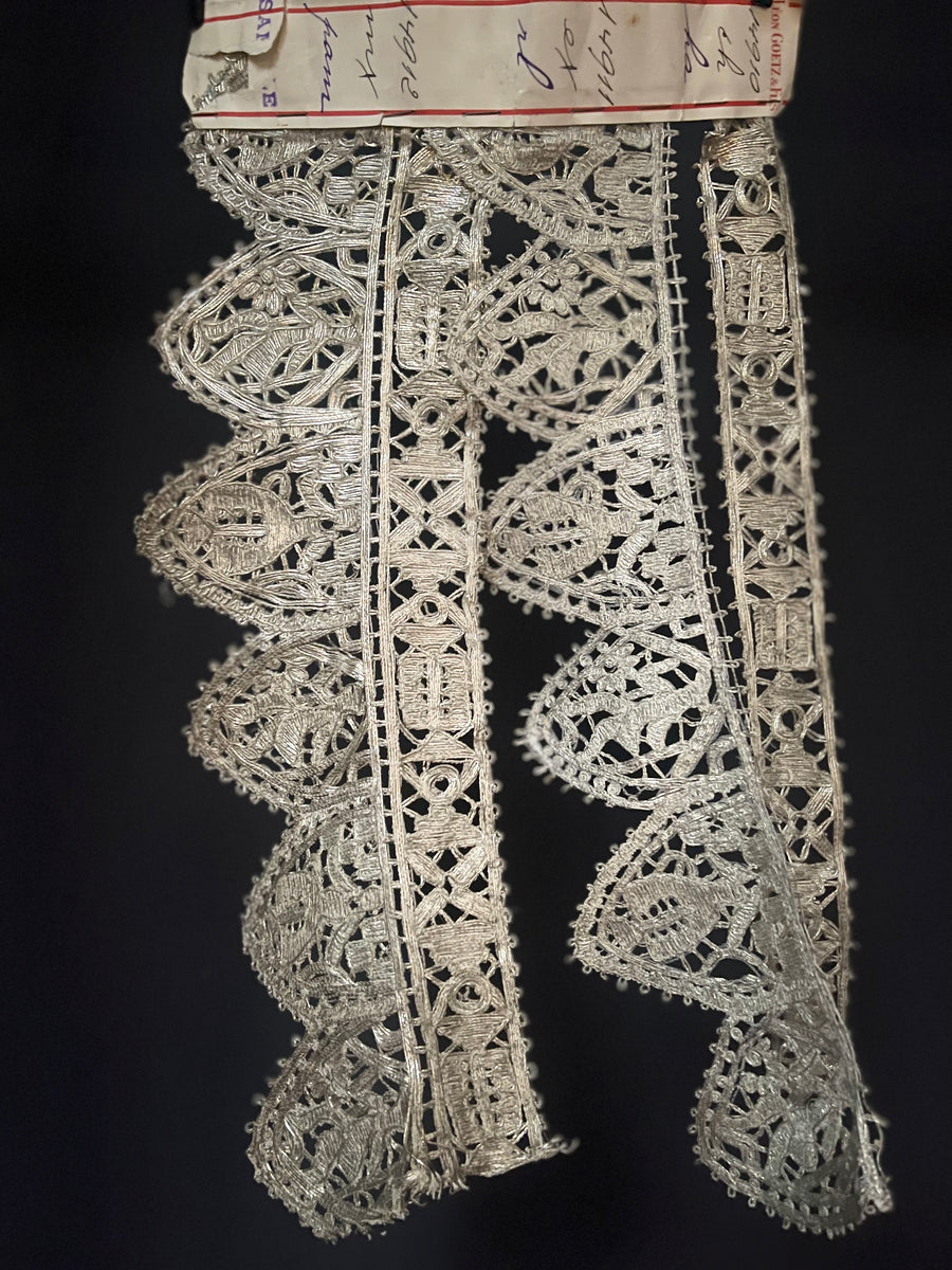 Collection Silver Lamé Figural Lace Samples 1 : C1900 France – Hannah ...