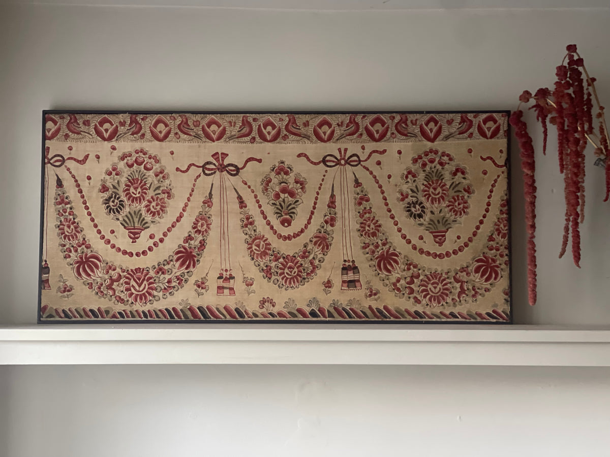 Palampore Border Fragment Bespoke Mounted and Framed: C18th Coromandel ...