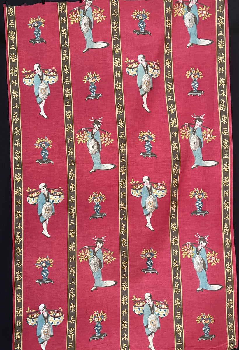 Art Deco Chinoiserie Print with Figures: C1920 Europe – Hannah Whyman