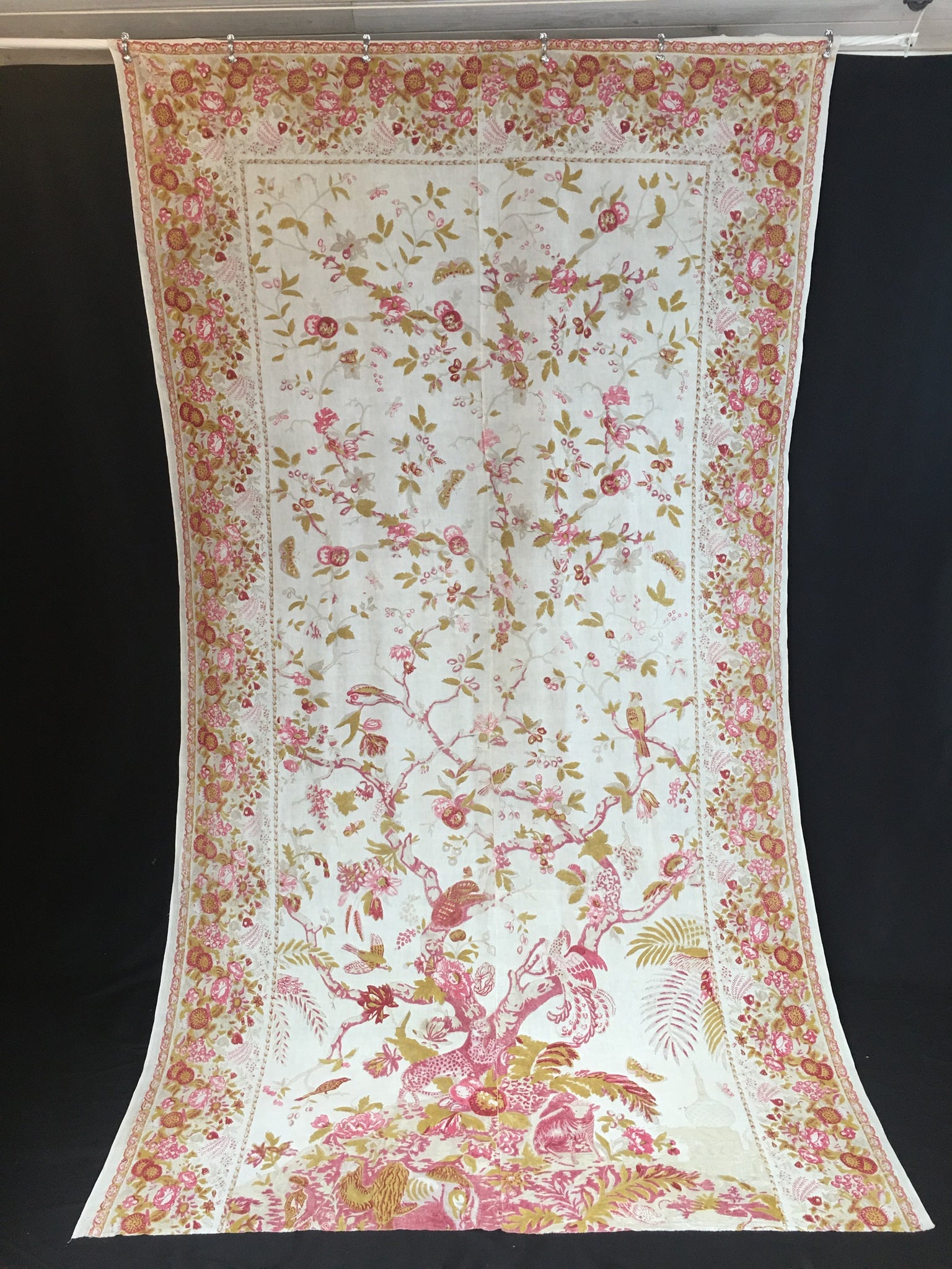 Mezzaro Blockprinted Tree of Life Hanging: C1850 Genoa,Italy – Hannah ...