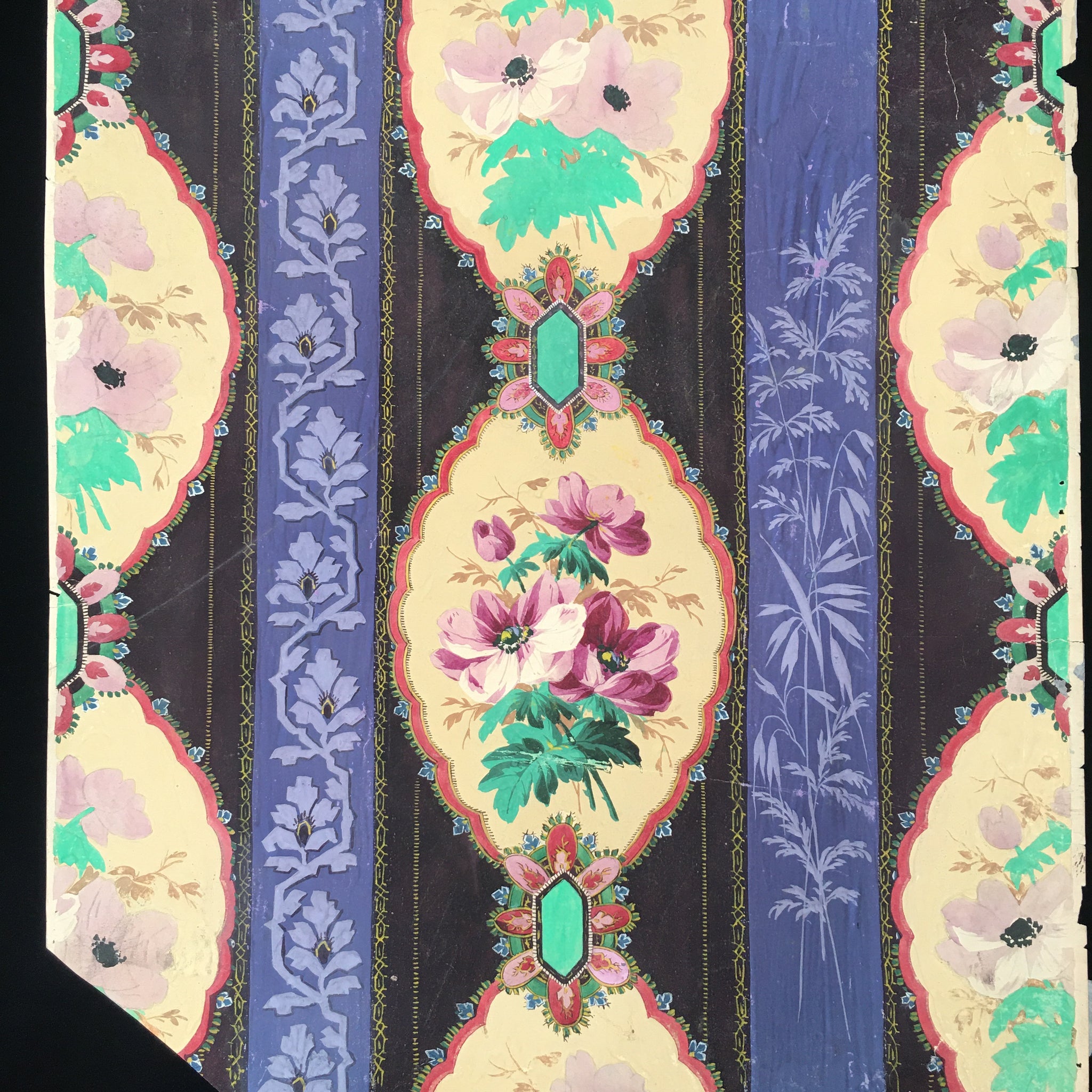 19th Century Painted Design For Textile Developement – Hannah Whyman