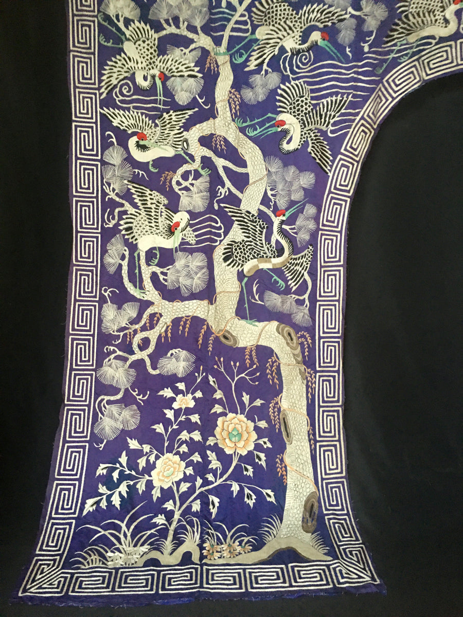 Huge Antique Chinese Silk Embroidered Tree of Life Hanging C1900 ...