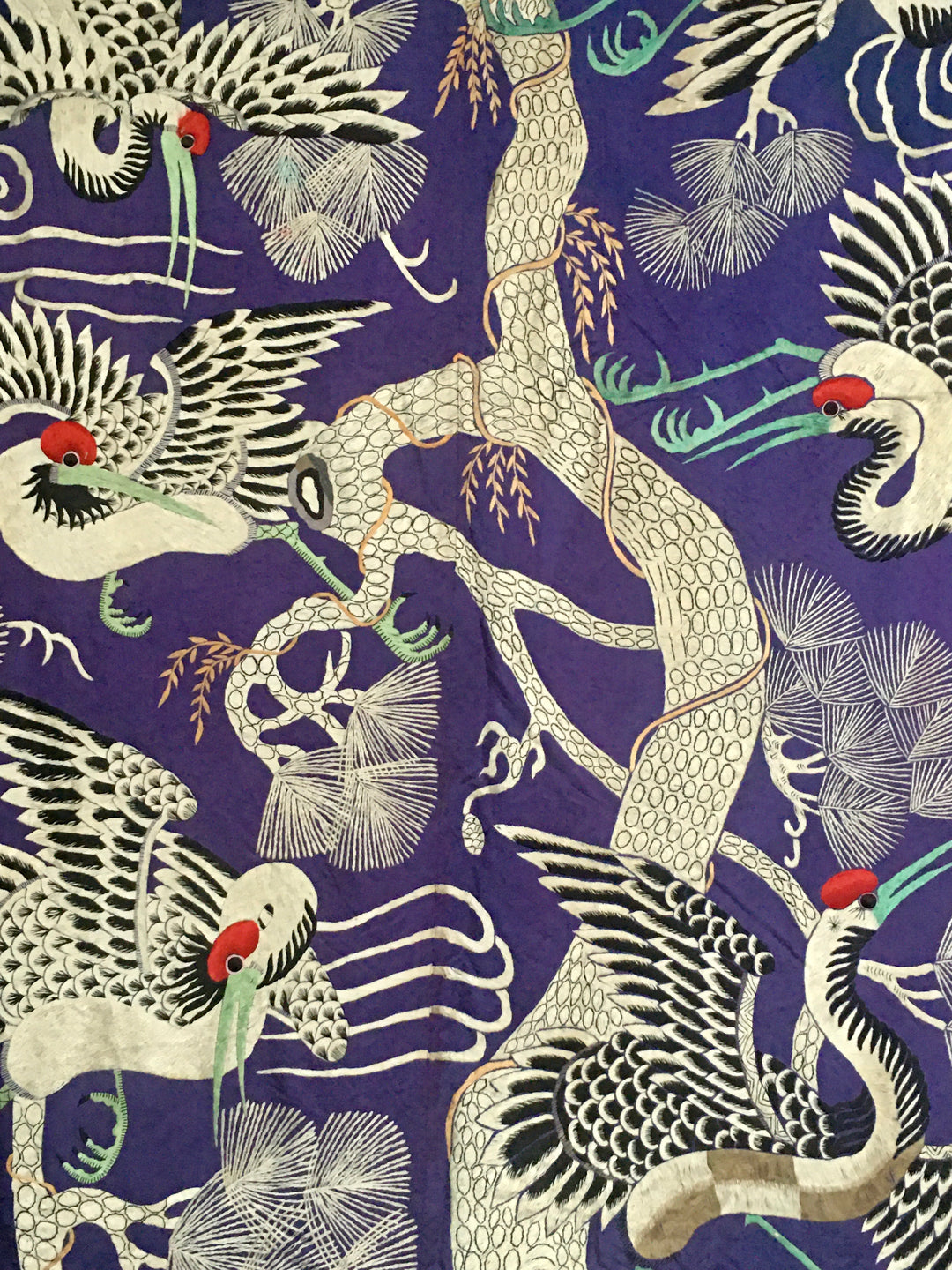 Huge Antique Chinese Silk Embroidered Tree of Life Hanging C1900 ...