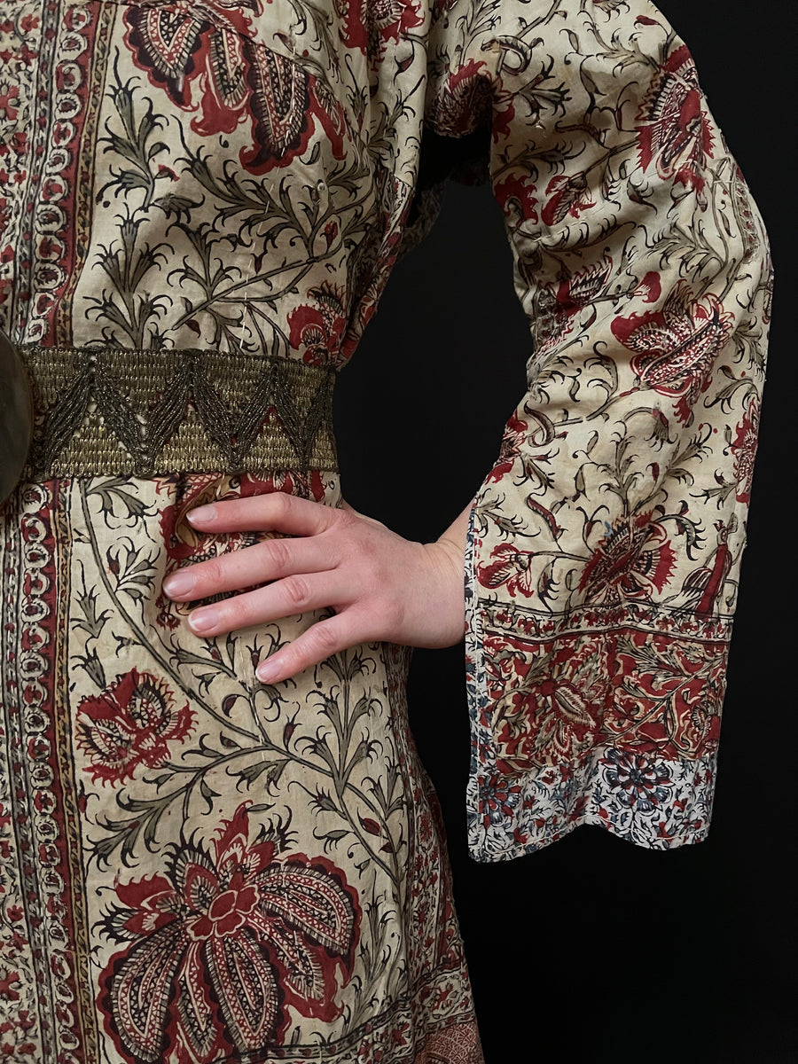 Antique Kalamkari Coat or Robe Block Printed and Hand Painted : C19th ...