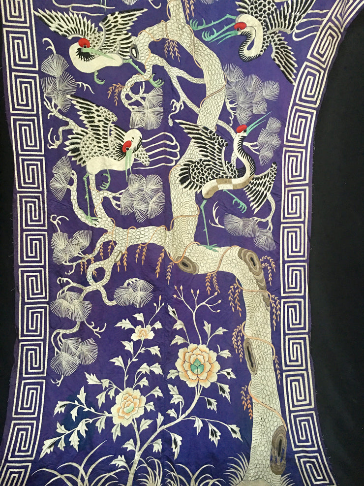 Huge Antique Chinese Silk Embroidered Tree of Life Hanging C1900 ...