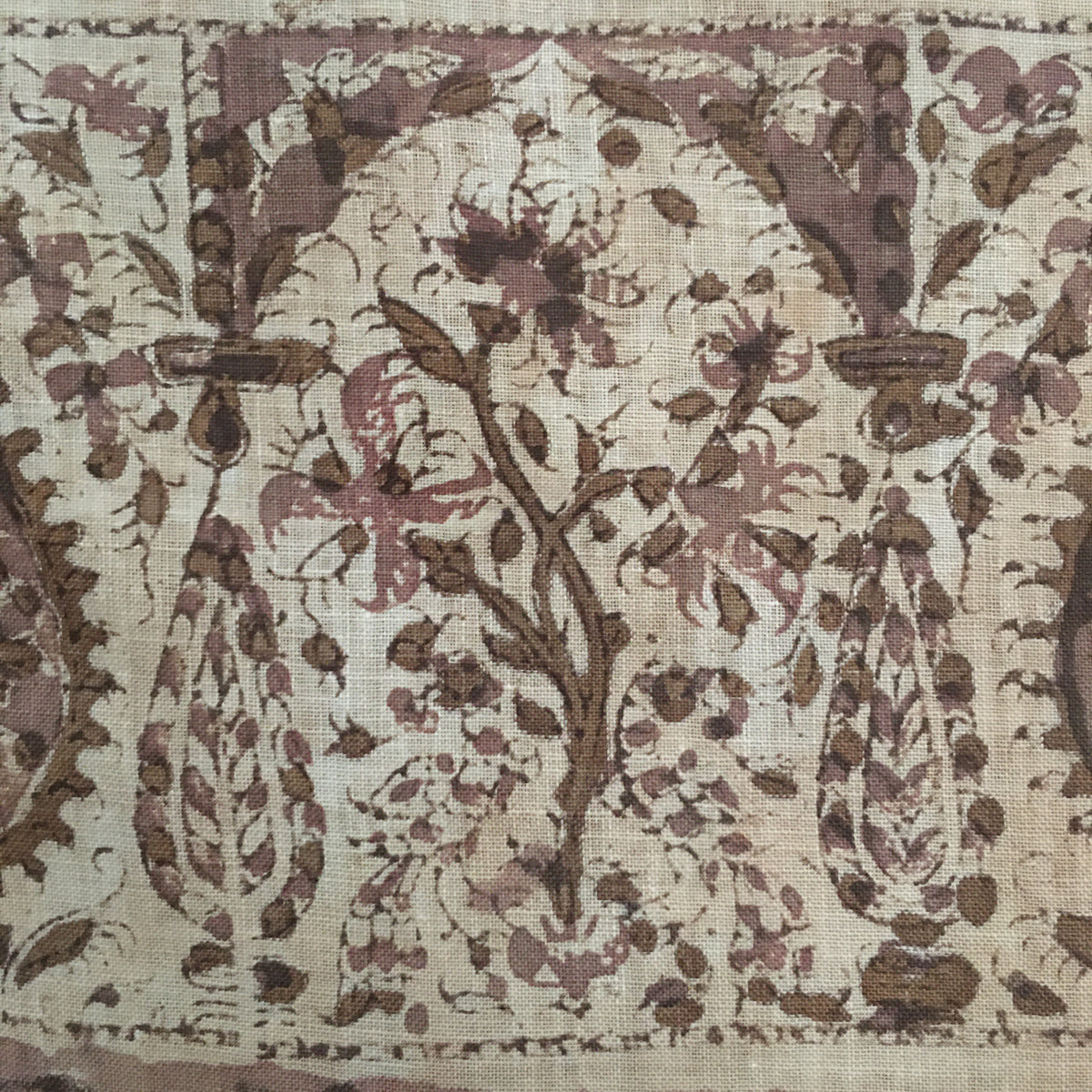 Sepia Colour Kalamkari Block Print with Tree of Life – Hannah Whyman