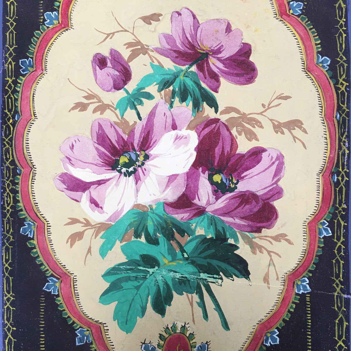19th Century Painted Design For Textile Developement – Hannah Whyman