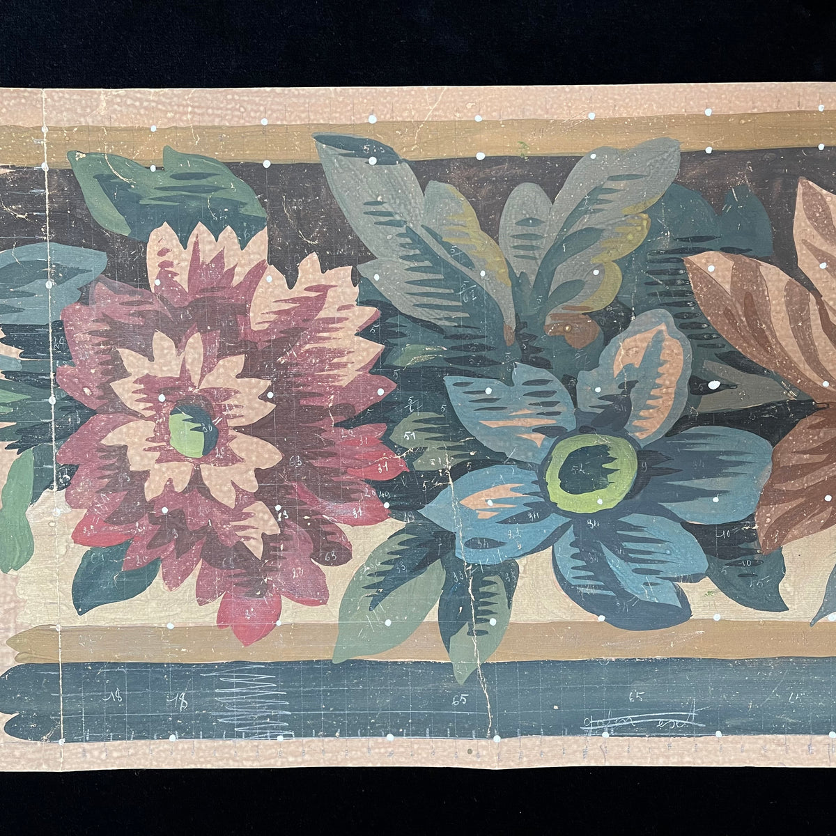 C19th Hand Painted Design Mise-en-Carte or Point Paper Design for Text ...